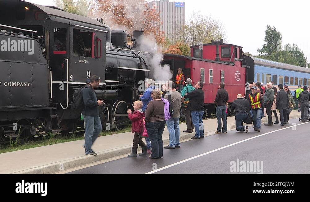 Waterloo central railway heritage steam locomotive powered train Stock ...