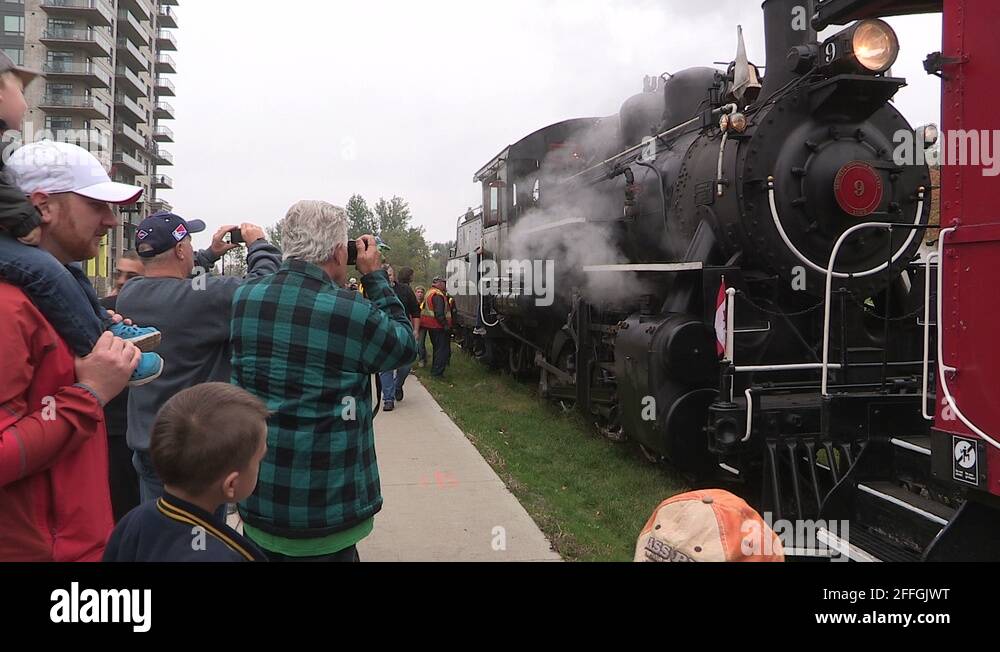 Waterloo central railway heritage steam locomotive powered train Stock ...
