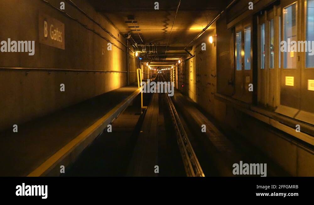 POV from inside a train tunnel 4k Stock Video Footage - Alamy