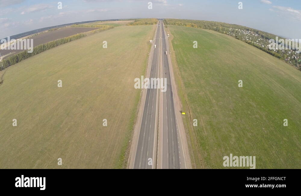 Highway road car top view Route Aerial view Stock Video Footage - Alamy