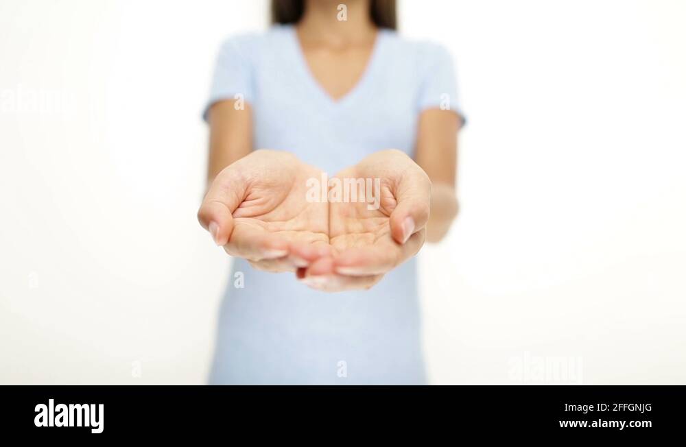 Girl helping hand close up empty palm Stock Videos & Footage - HD and ...
