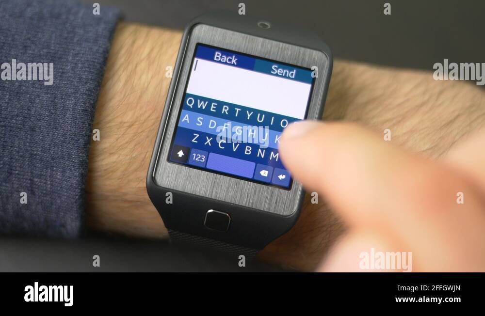 4K Typing Text email Smartwatch Keyboard Technology Stock Video Footage ...