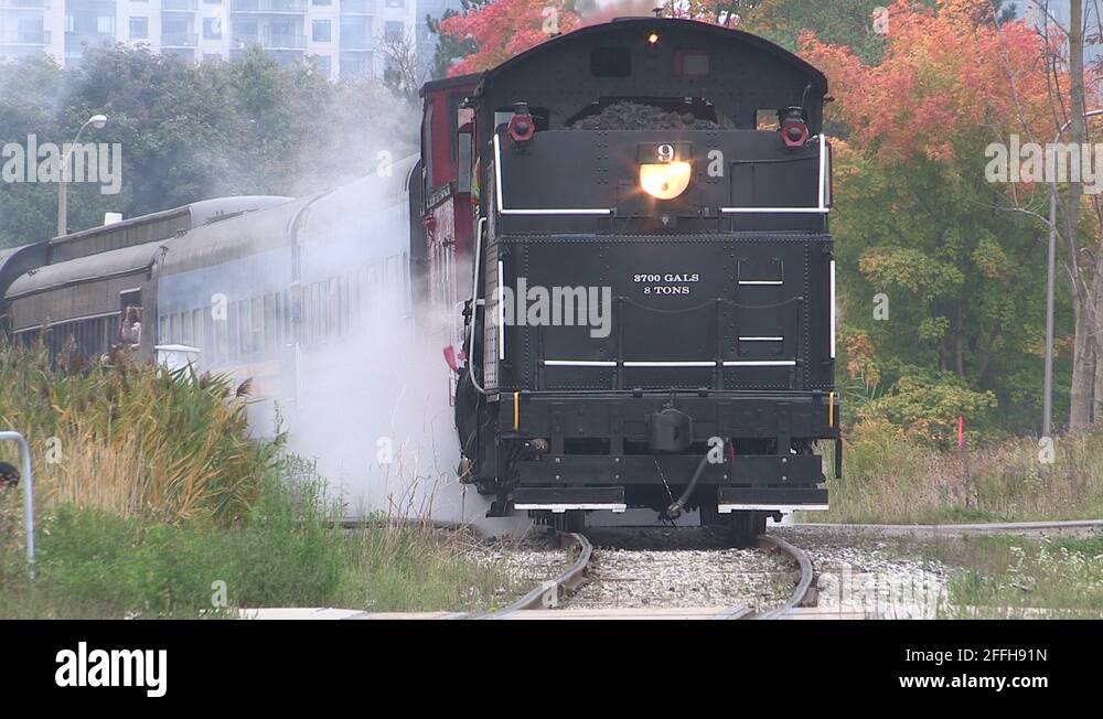 Waterloo central railway heritage steam locomotive powered train Stock ...