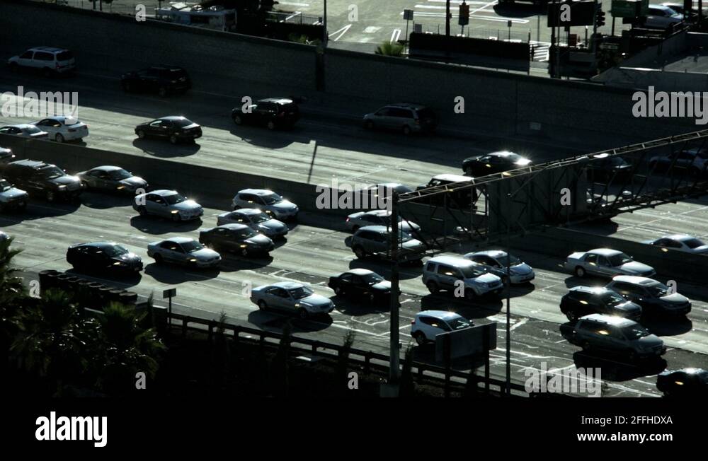 Commuter traffic vehicle congestion city Freeway pollution California ...