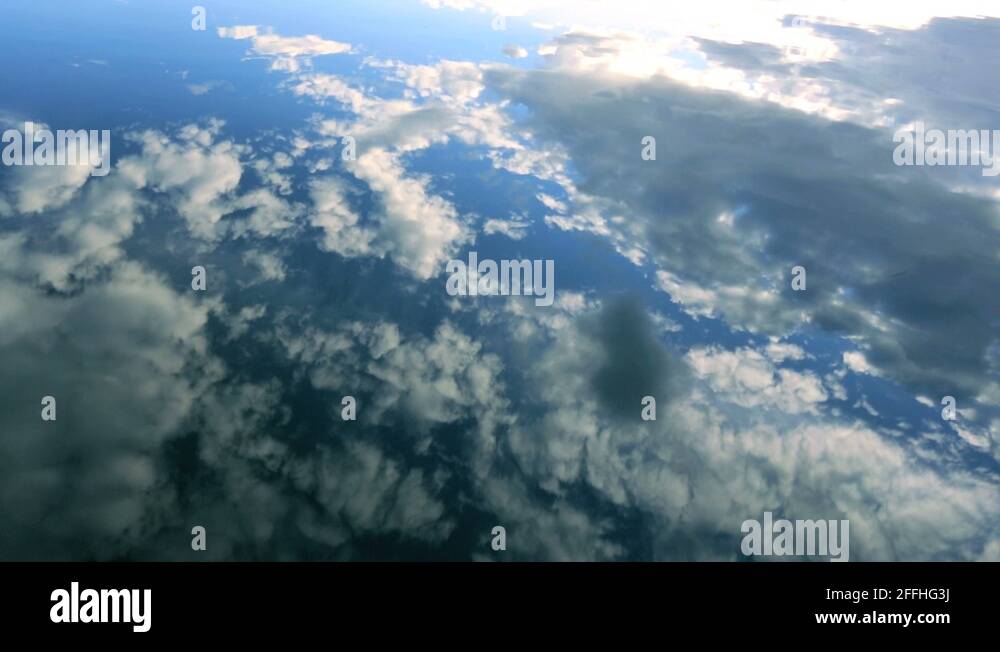 Blue Sky Reflection Layer White Clouds Clean Unpolluted Glacial Water ...