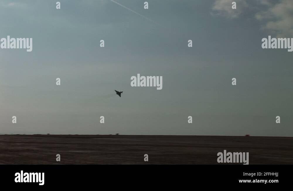 Typhoon Euro fighter with sound display in blue sky Stock Video Footage ...