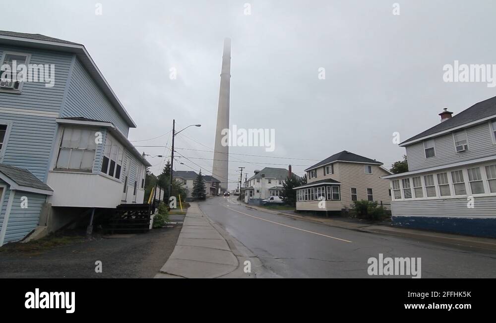 Inco Superstack in Copper Cliff with pickup truck. Sudbury, Ontario ...