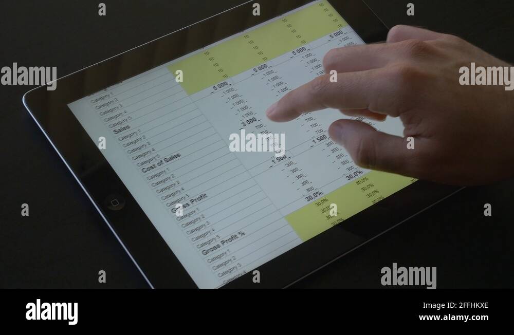 4K Excel Table Sales Report Numbers Tablet Stock Video Footage - Alamy