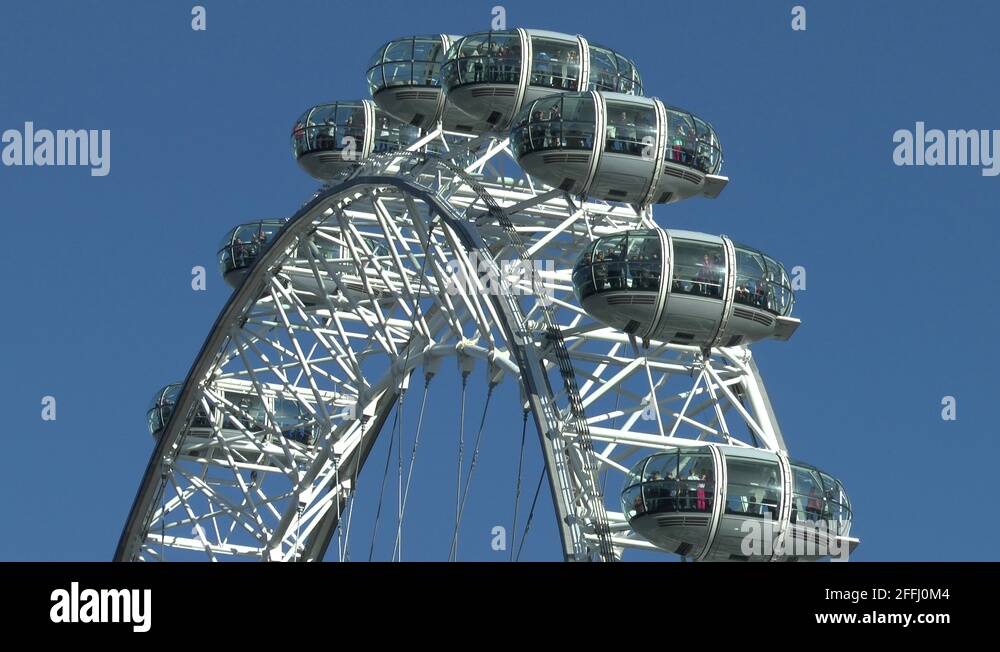 Close up extended view of pods on the London Eye, London, UK Stock ...