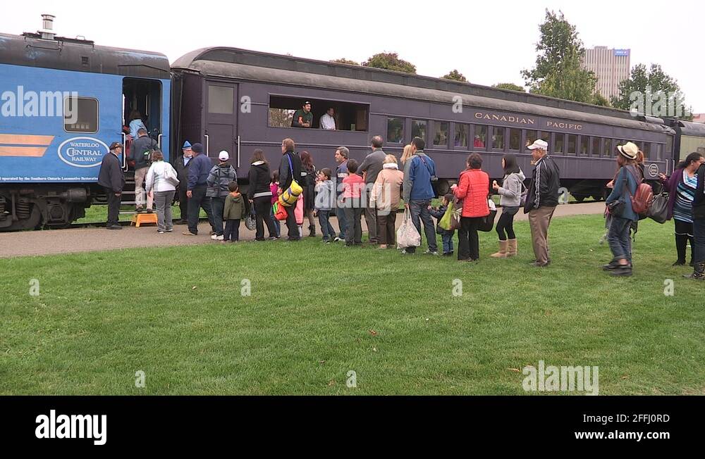 Waterloo central railway heritage steam locomotive powered train Stock ...