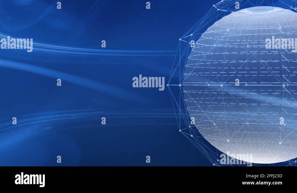 Sphere with matrix of lines points nodes - Abstract Motion Background ...
