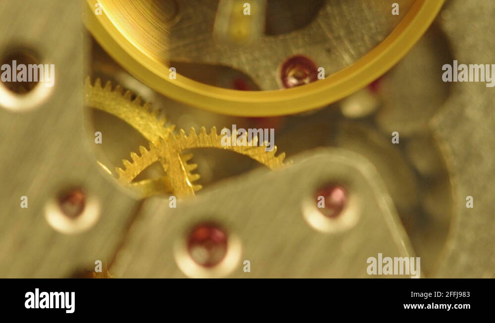 Background with metal cogwheels a clockwork in old watch Stock Video ...