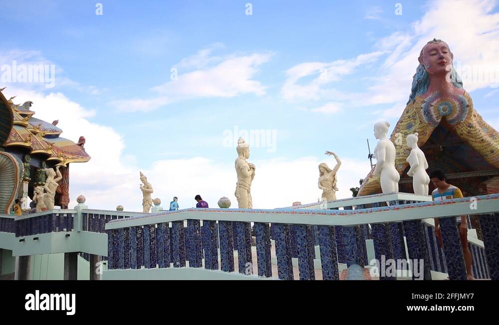 Tourists visit to Beautiful architecture of Wat Ban Rai temple ...