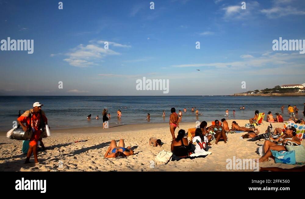 People at the Copacabana Beach, Rio de Janeiro Stock Video Footage - Alamy