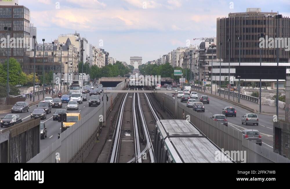 Public transportation Paris downtown metro pass railway traffic car ...