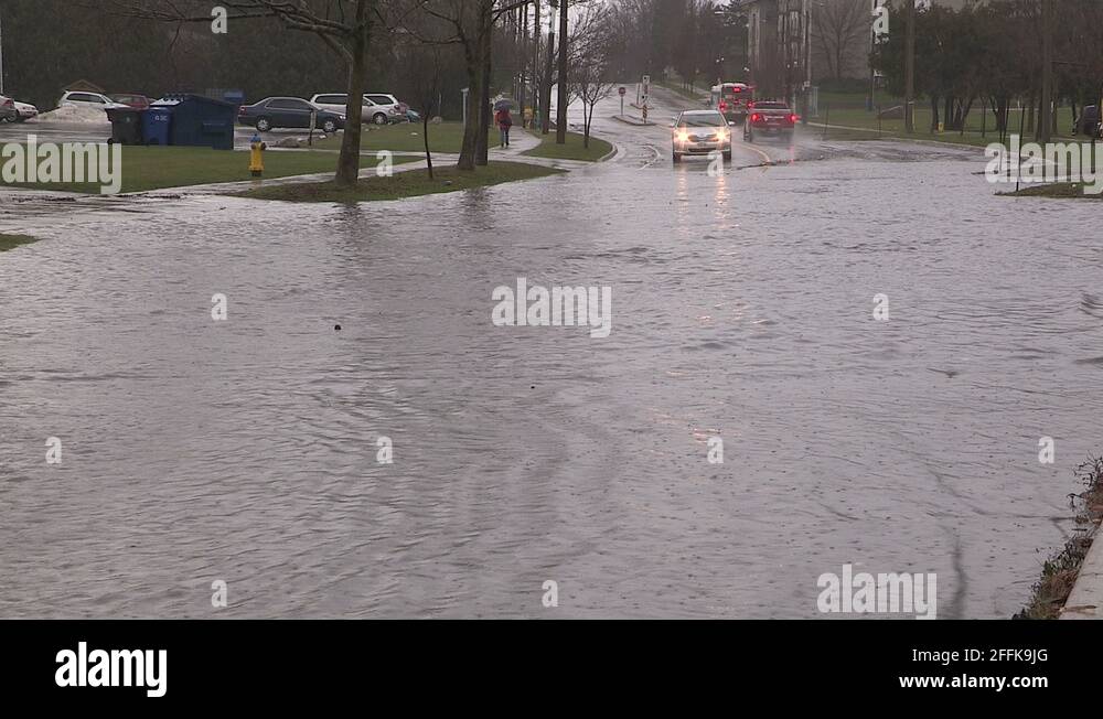Severe flash flooding in city of Kitchener after rain storm Stock Video ...