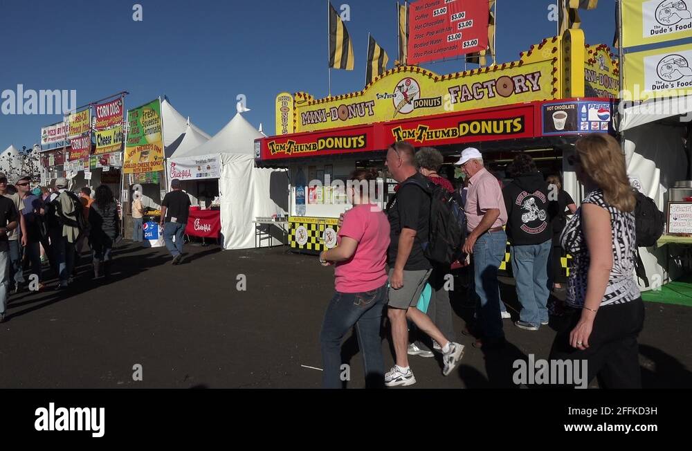 Crowd at Balloon Fiesta food booths 4K 007 Stock Video Footage - Alamy