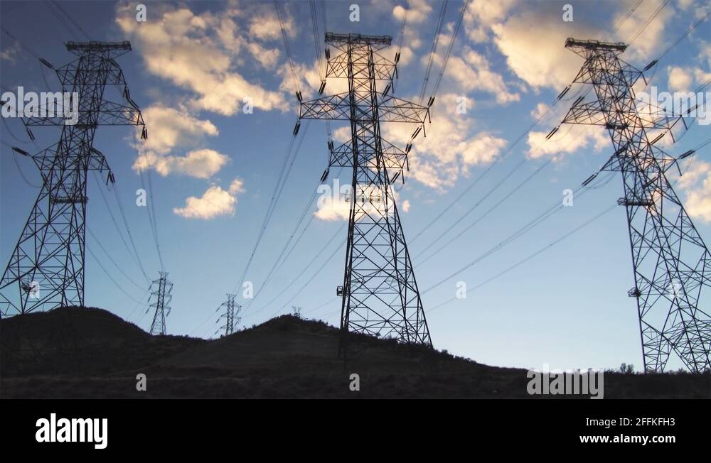 Silhouette of power lines Stock Videos & Footage - HD and 4K Video ...