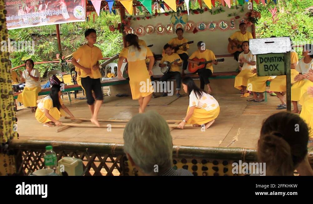 Philippine traditional Visaya bamboo dance (Tinikling Stock Video ...