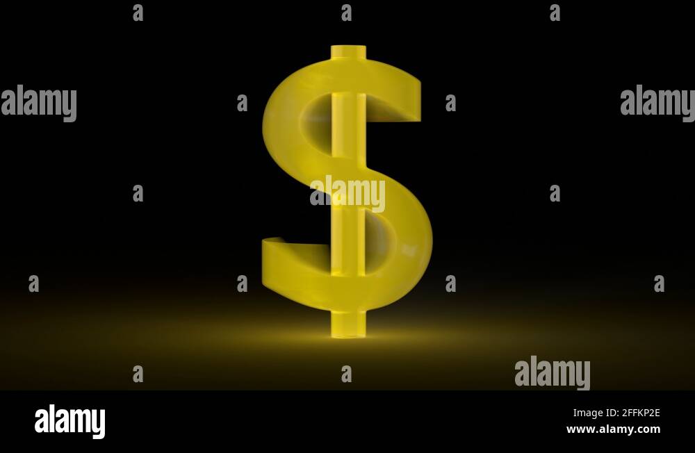 Animated spinning gold neon dollar sign 3 Stock Video Footage - Alamy