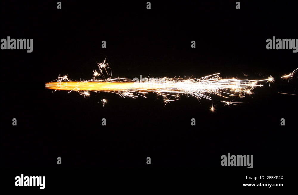 Flame with sparks from fireworks in the horizontal position Stock Video ...