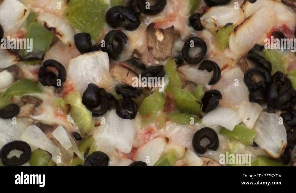 Veggie pizza zoom out background - HD Stock Video Footage - Alamy