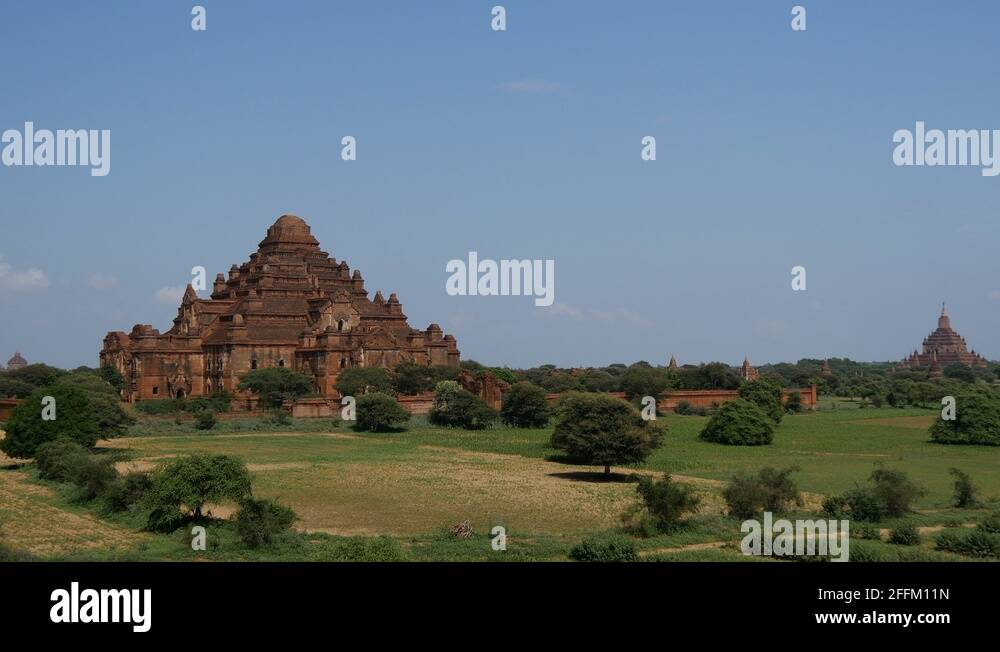 Pan from the Dhammayan Gyi Temple in Bagan, Myanmar, Burma Stock Video ...