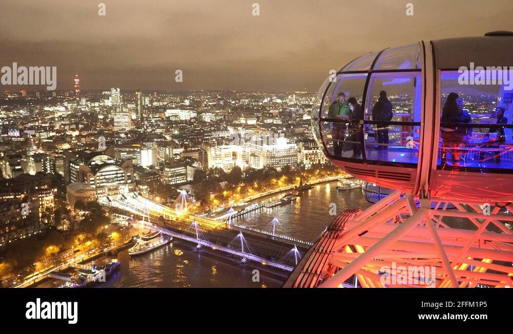 London Eye Capsule above London for editorial use only Stock Video ...
