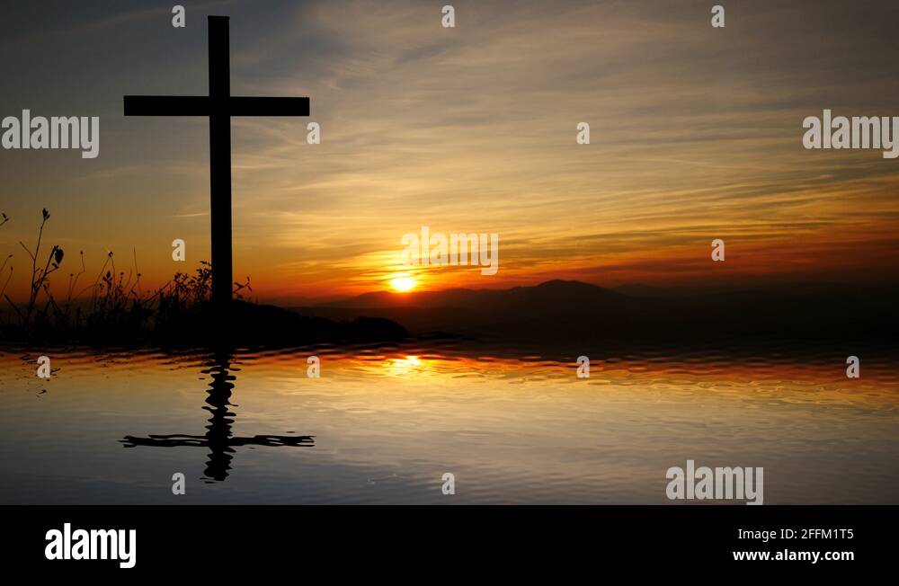 rest in peace symbol background. memory of death. grave cross scene ...