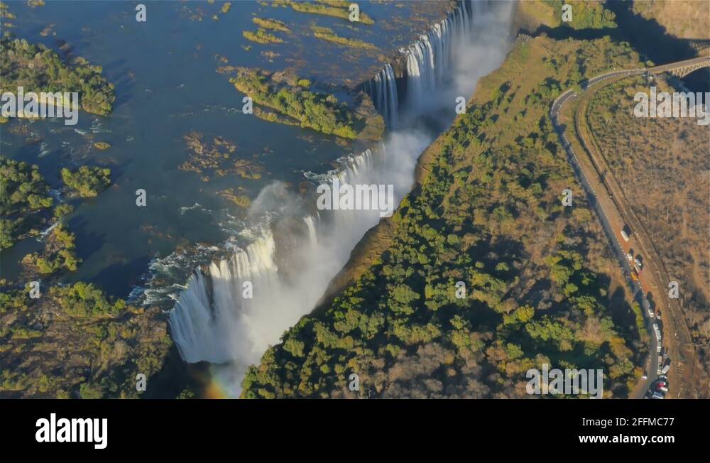 victoria falls aerial view helicopter uhd 4k Stock Video Footage - Alamy