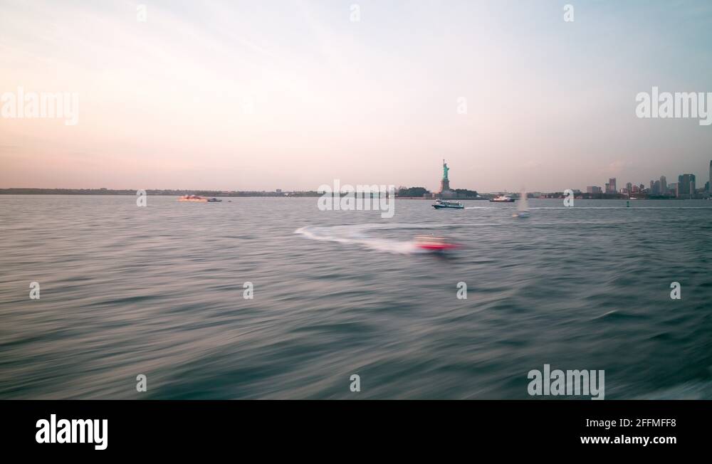 famous manhattan-staten island ferry ride 4k time lapse from new york ...