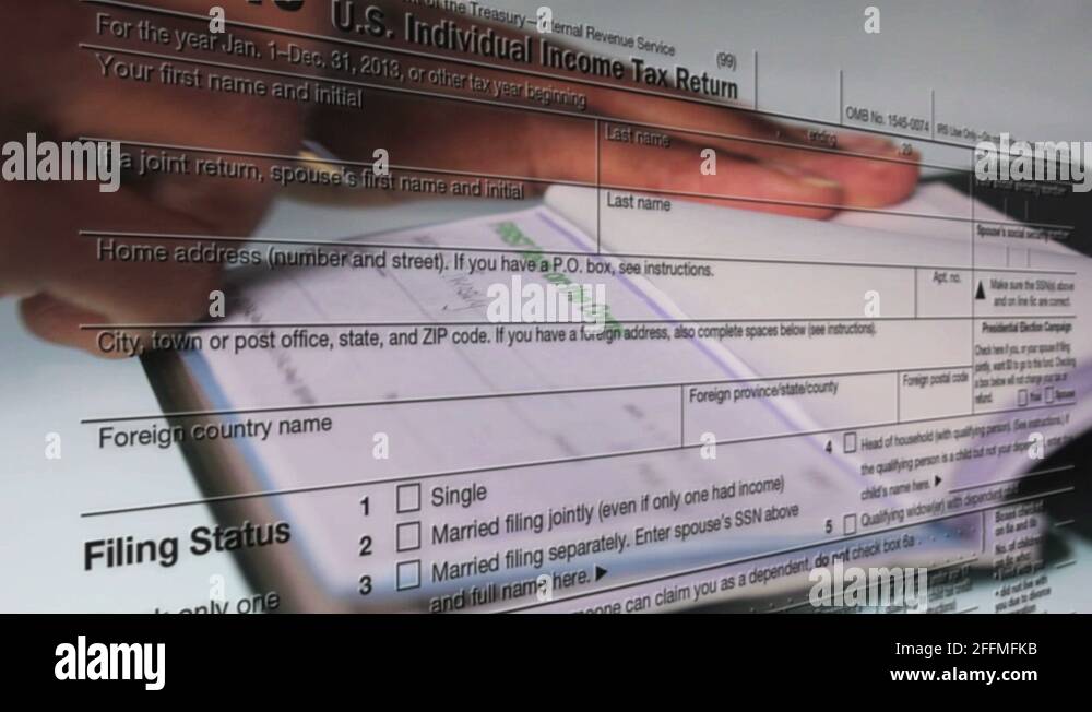 IRS Form (1040) With Check Background Stock Video Footage - Alamy