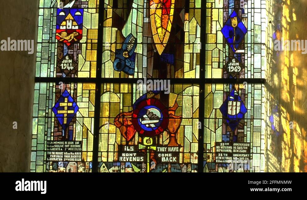 Stained glass window american paratroopers Stock Videos & Footage - HD ...