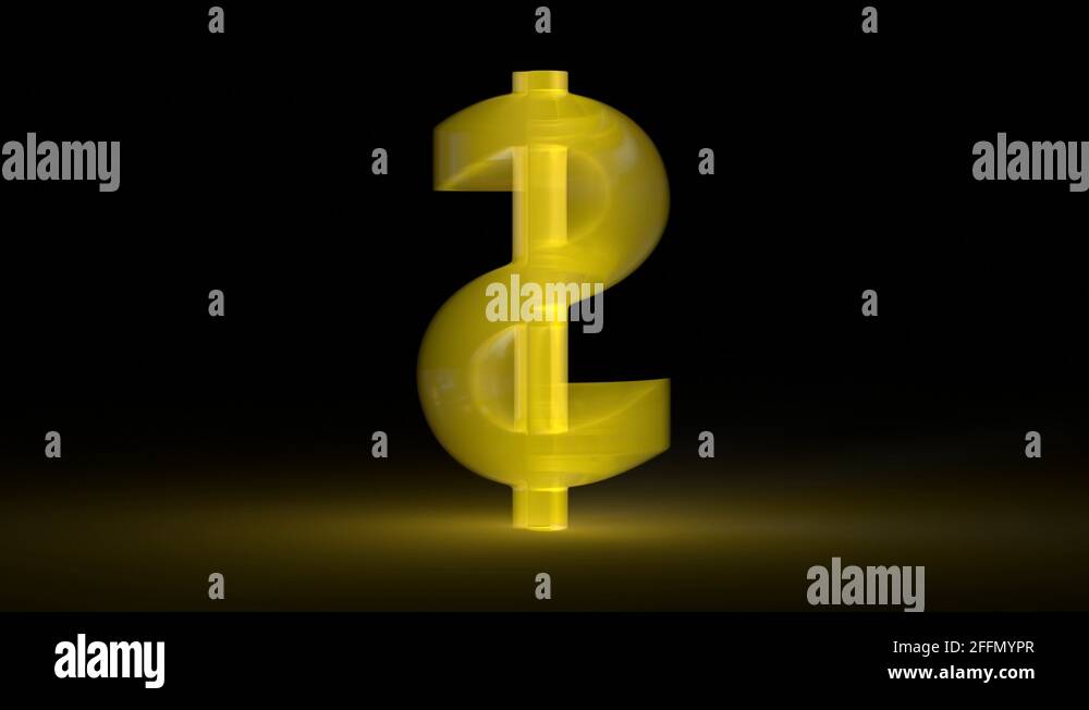 Animated spinning gold neon dollar sign 4 Stock Video Footage - Alamy