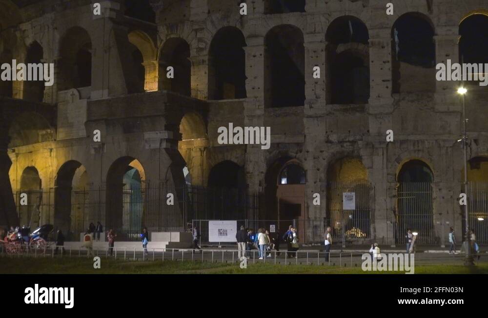 Tourist people visit Great Colosseum forum ancient ruin Rome iconic ...