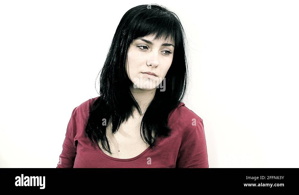 Sad girl lost in her feelings Stock Video Footage - Alamy