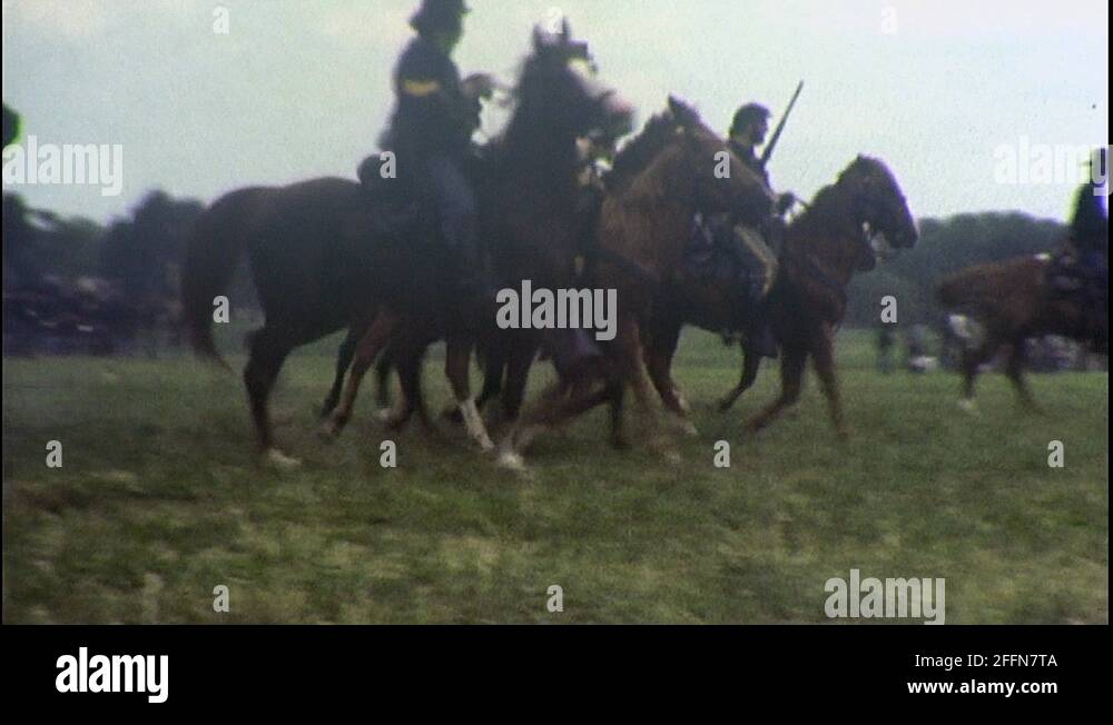 Union Cavalry Charge American Civil War 1860 Vintage Film Home Movie ...