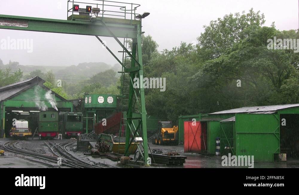 Snowdon mountain railway steam engines in the engine shed at Llanberis ...