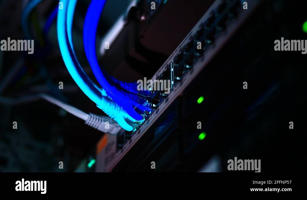 Data center rack closeup cable ports Stock Videos & Footage - HD and 4K ...