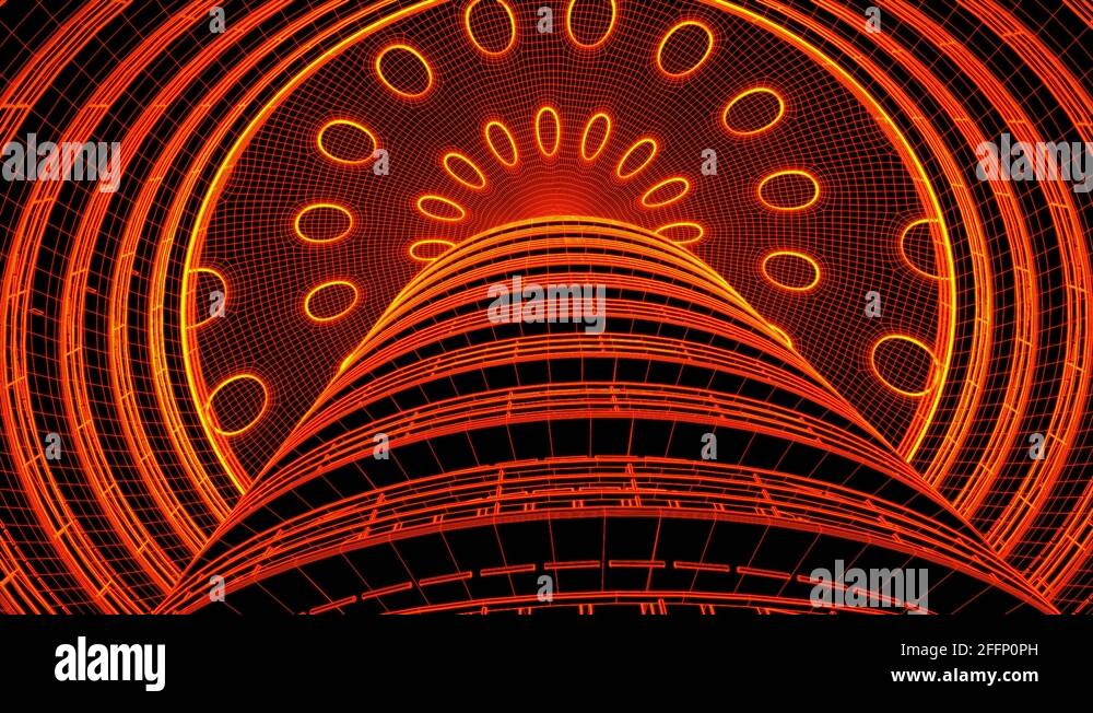 4K Ultra Modern Data Center Wireframe Design 3D Animation 9 Stock Video ...