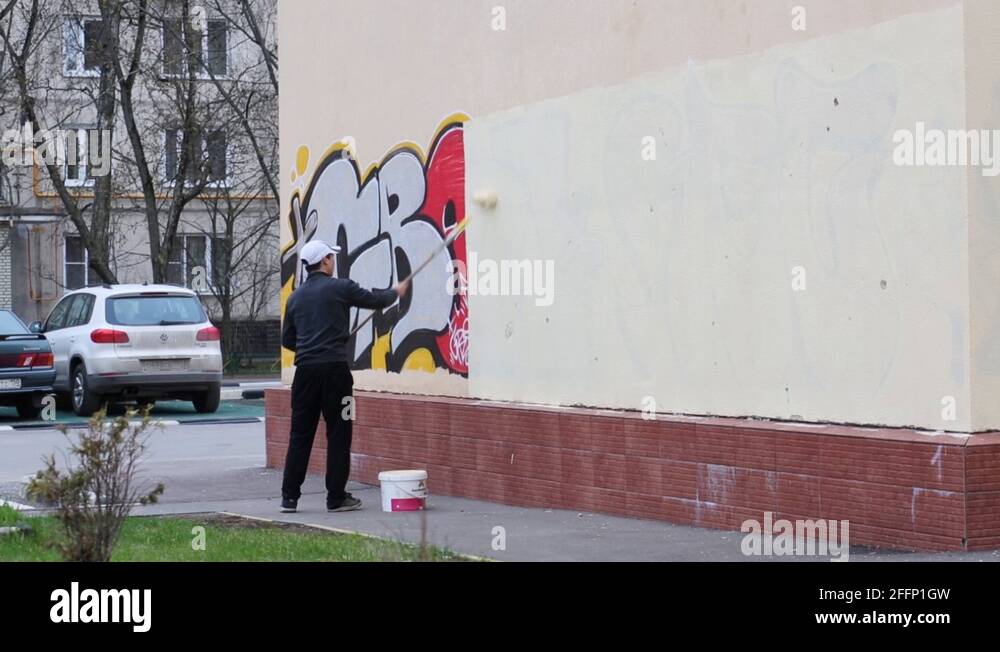 Man paints over graffiti Stock Videos & Footage - HD and 4K Video Clips ...