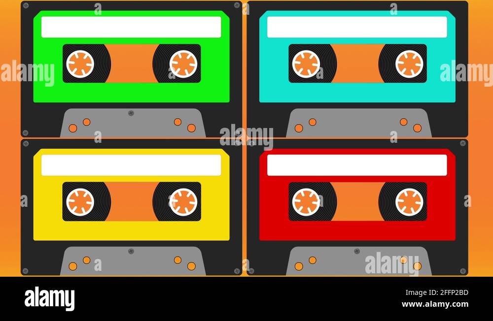 Vintage audio tapes vector cassette Stock Videos & Footage - HD and 4K ...