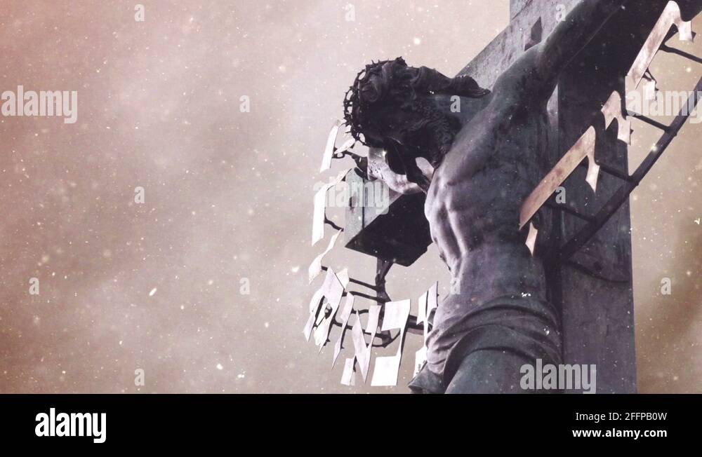 Crucifixion in snowfall, Jesus Christ Crucified Stock Video Footage - Alamy