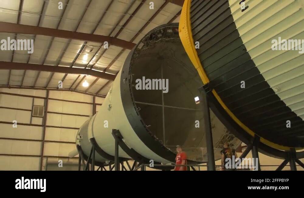 Inside Saturn V Rocket, Johnson Space Center NASA, Houston Stock Video ...