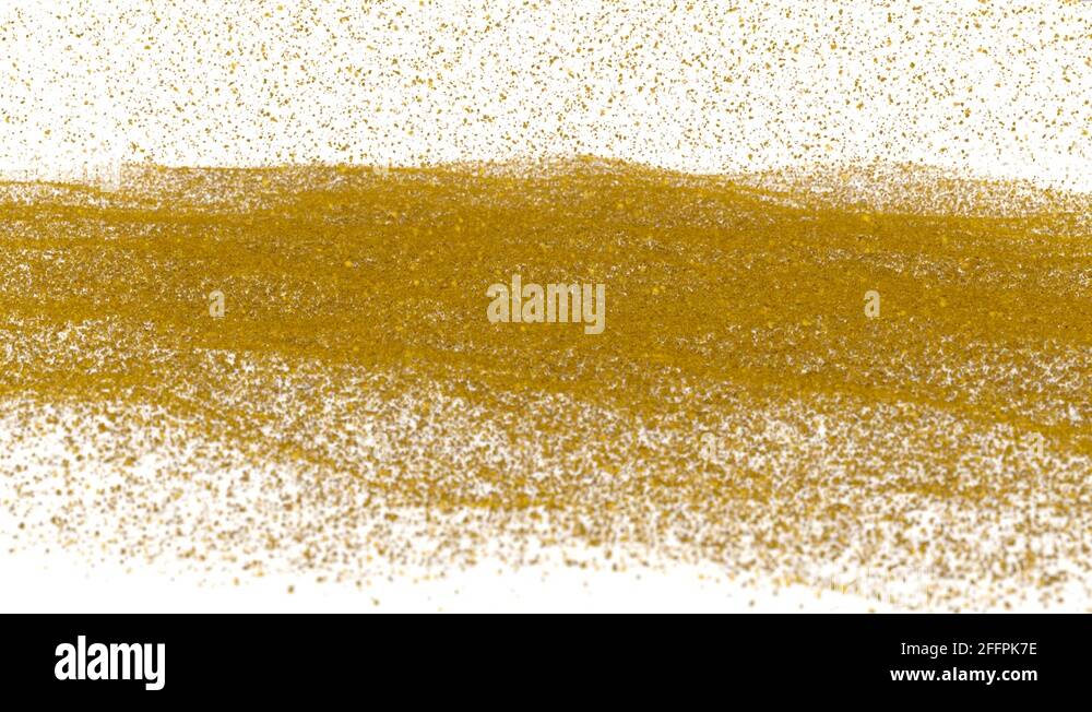 Animated falling realistic small gold flakes against white background 8 ...