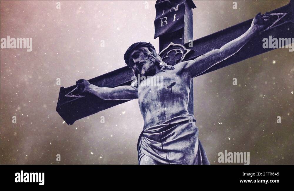 Crucifixion in snowfall, Jesus Christ Crucified Stock Video Footage - Alamy
