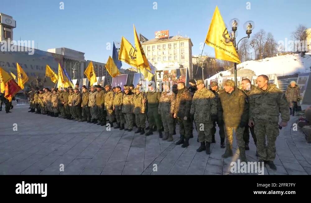 Soldiers swearing their oath of allegiance in Kiev, Ukraine Stock Video ...