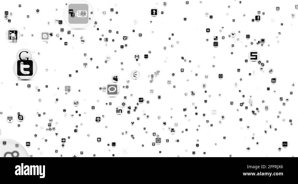 4K DCI Flying Logos animation with 150+ different social media icons ...