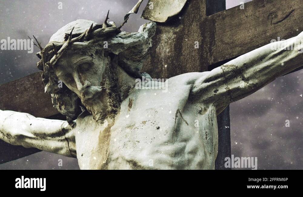 Crucifixion in snowfall, Jesus Christ Crucified Stock Video Footage - Alamy