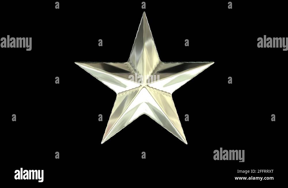 Animated spinning realistic shining silver star 2 in 4k Stock Video ...